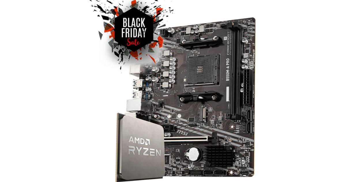 MSI B550M-A PRO mATX Motherboard + AMD Ryzen™ 5 3600 CPU Processor-Tray ...