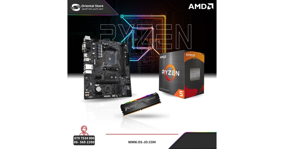GIGABYTE A520M S2H Motherboard + AMD Ryzen 5 3500X Processor + KingSton Fury Beast Single 8GB ...