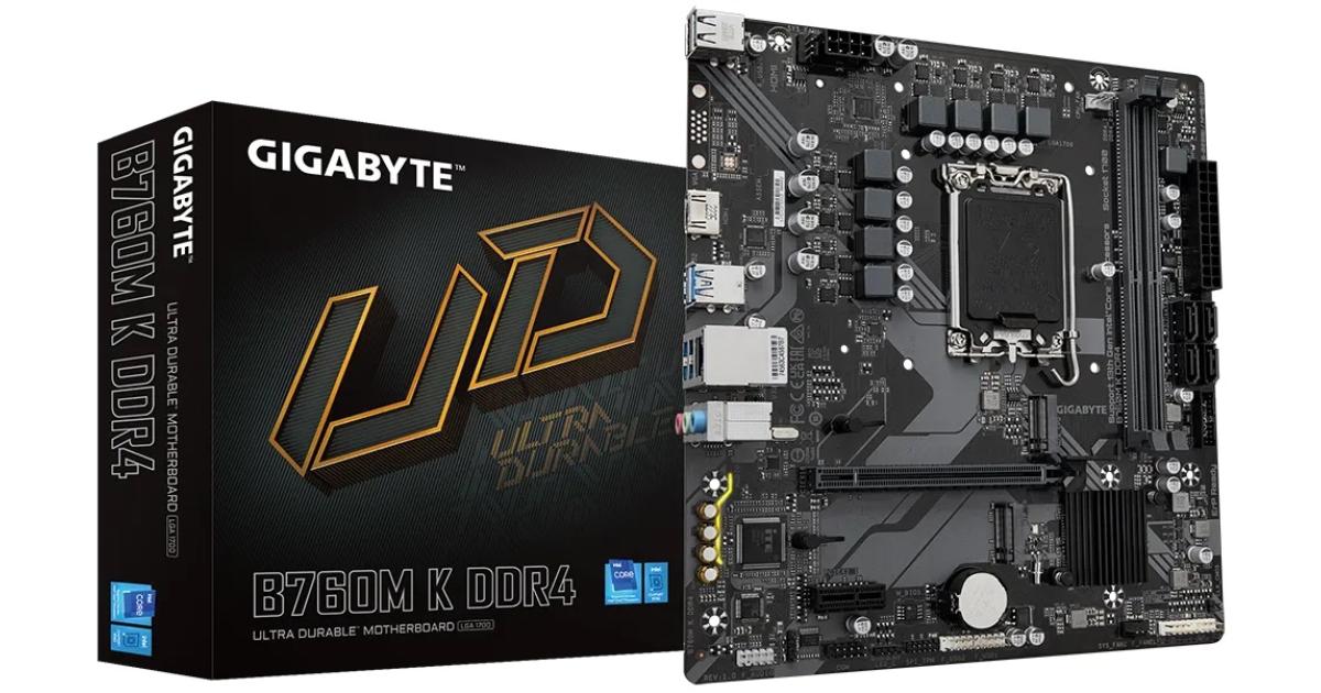 GIGABYTE B760M K, Intel 14th 13th 12th Series, LGA 1700/DDR4/PCIe 4.0/2xM.2 - mATX Gaming ...