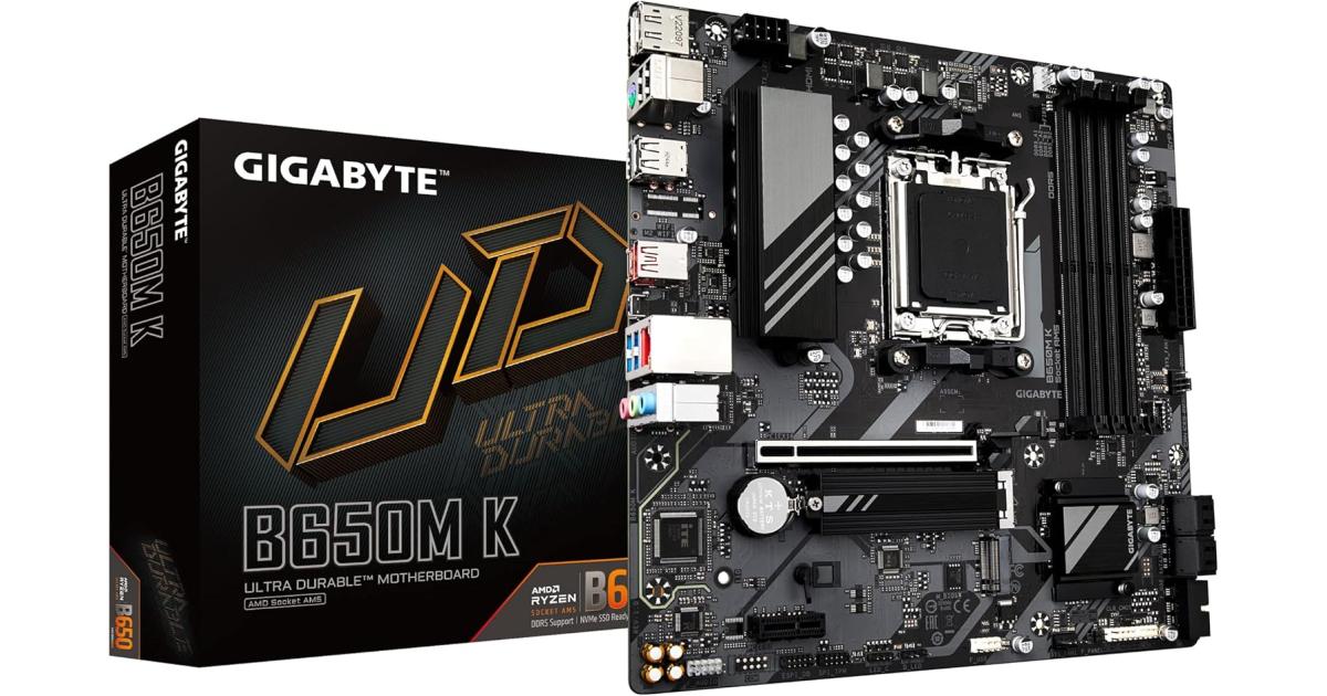 GIGABYTE B650M K AMD RYZEN 7000 8000 9000 Series AM5/DDR5/PCIe 5.0/2xM ...