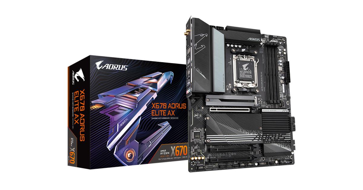 GIGABYTE X670 AORUS ELITE AX (WiFi 6E) AMD RYZEN 7000 Series AM5/DDR5 ...