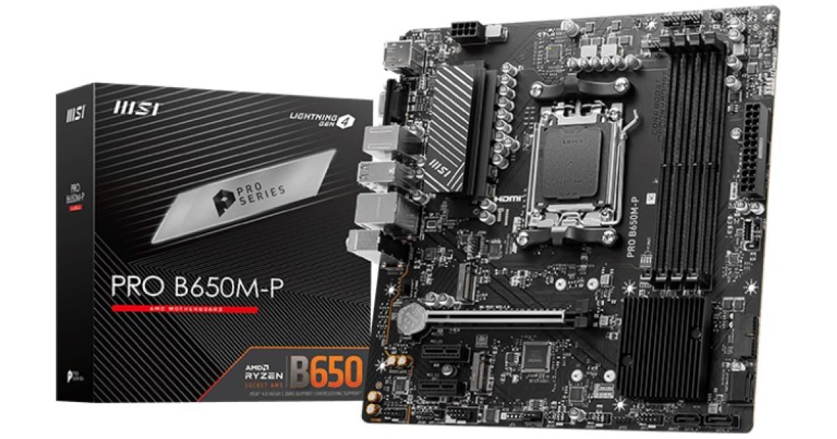 MSI PRO B650M-P AMD RYZEN 7000 Series AM5/DDR5/PCIe 4.0/2xM.2 - mATX ...