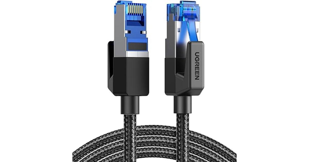 UGREEN CAT8 80433 Shielded Round Braided Cable Modular Plugs 5m | 80433 ...
