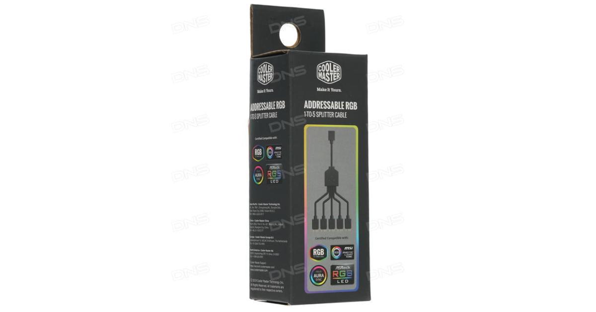 COOLER MASTER ADDRESSABLE RGB 1-TO-5 SPLITTER CABLE 58CM | 1-TO-5 ...