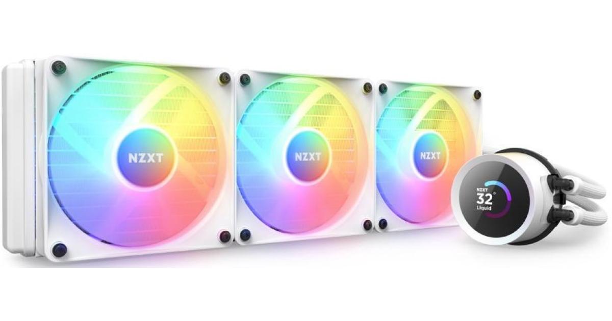 NZXT Kraken 360 RGB (White) LCD Display All-In-One 360mm Liquid CPU ...