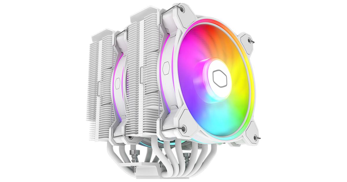 Cooler Master Hyper 622 Halo (White) ARGB Dual Tower CPU Air Cooler w/ 6x Nickel Plated Heat ...