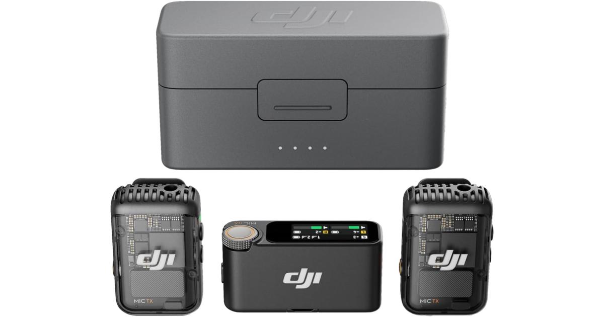DJI Mic 2, Wireless Lavalier Microphone, Noise Cancelling, 48kHz 32-bit ...