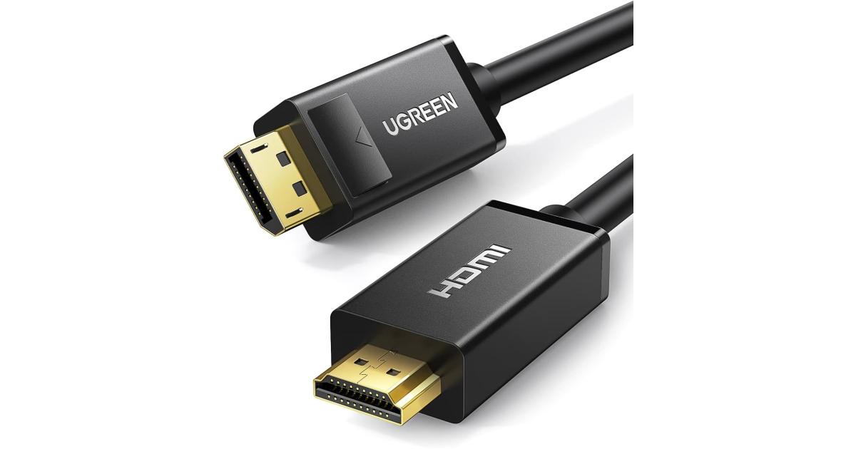 UGREEN 4K Displayport to HDMI Cable Uni-Directional UHD DP to HDMI Connector Video Display Cord ...