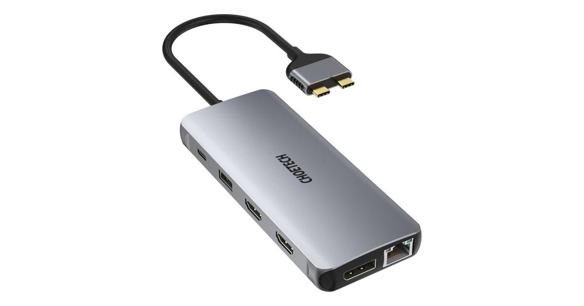 Choetech Hub M In Xusb Type C Adapter Hub With K Hdmi W Pd Power Usb Rj
