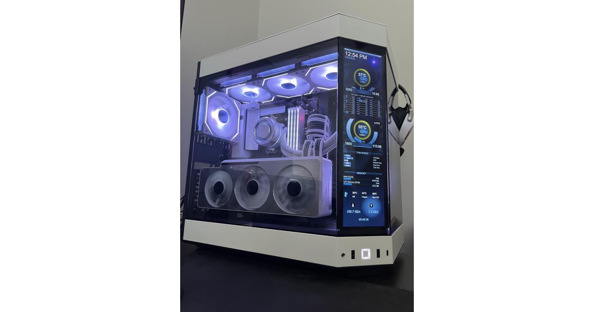 HYTE Y60 12.6'' (1920 X 515) LCD Screen w/ Sensor Panel For Hardware Monitoring, Viewing ...