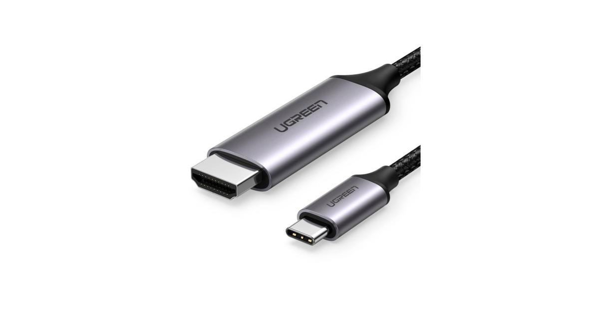 UGREEN (MM142) USB C Male to Male Cable Aluminum 1.5m (Gray Black ...