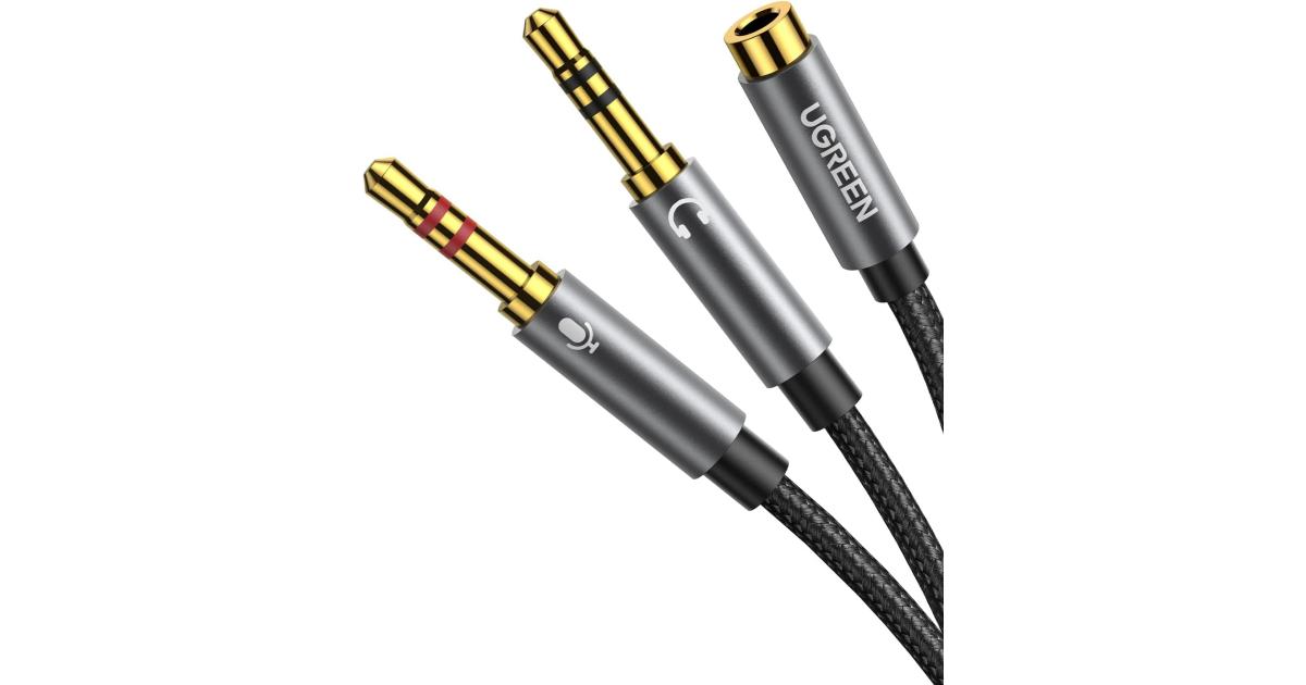 UGREEN Headphone Splitter for Computer 3.5mm Female to 2 Dual 3.5mm ...