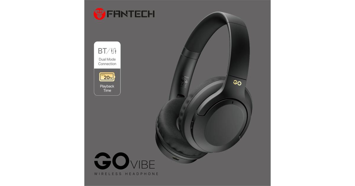 Fantech Go Vibe WH05 Wireless (Black) Comfortable & Elegant Dual Mode ...