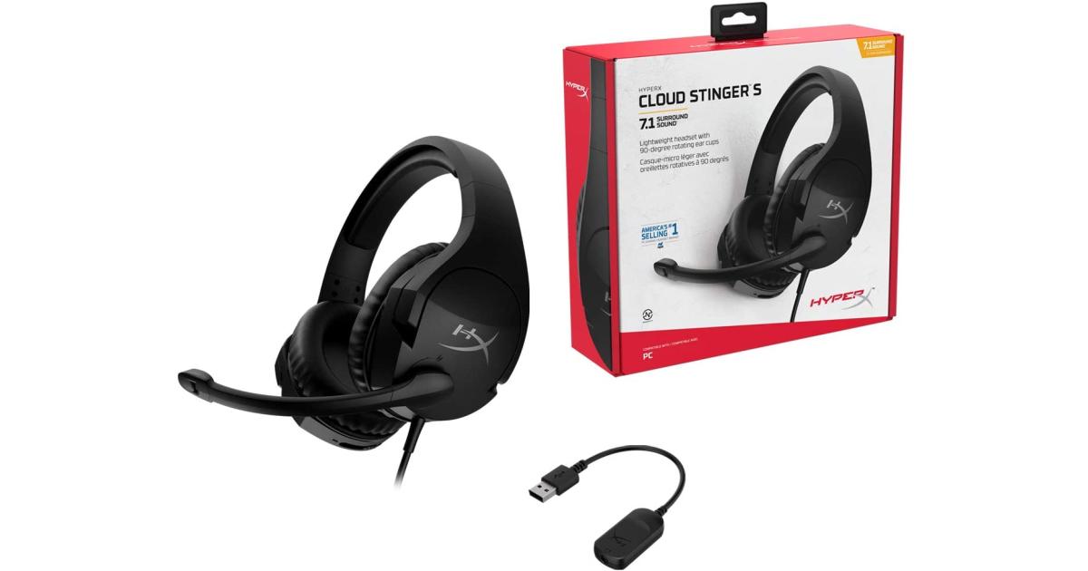 HyperX Cloud Stinger S 7.1 Wired Gaming Headset, for PC,Lightweight ...