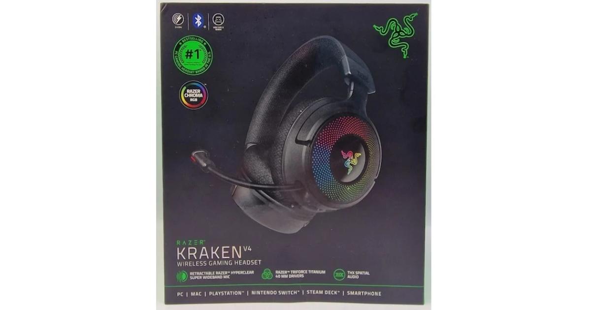 Razer Kraken V4 RGB Chroma Wireless Pro Level Gaming Headset (2.4GHz ...