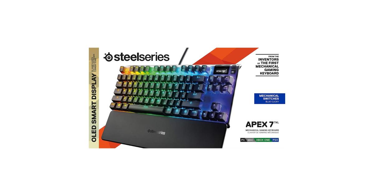 SteelSeries APEX 7 TKL OLED Smart Display, Mechanical Gaming Keyboard ...