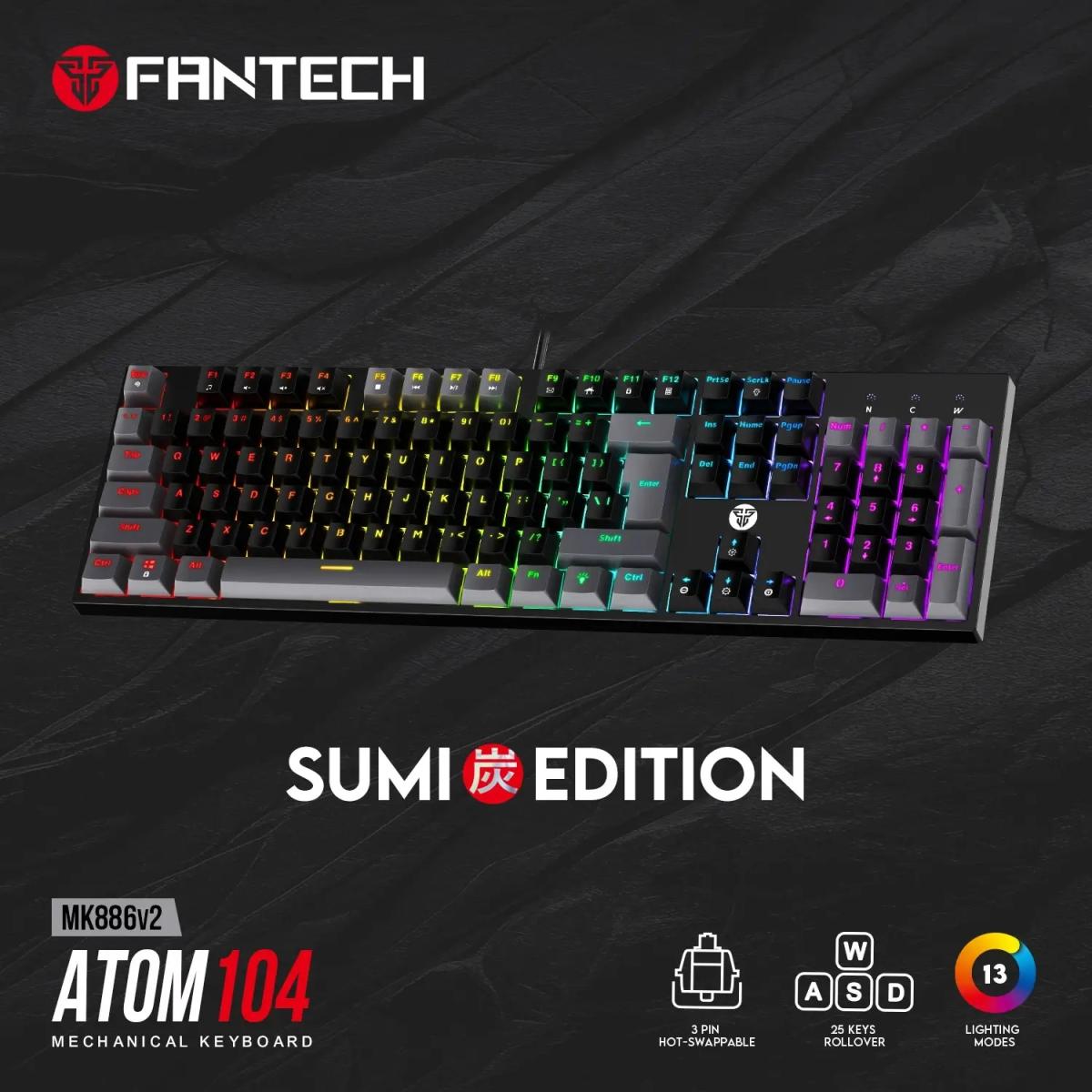 Fantech Atom104 Mk886 V2 (Full Size) RGB Wired Mechanical Gaming ...