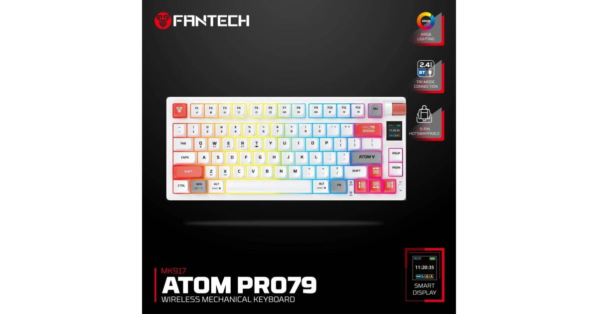 Fantech Atom Pro79 MK917 TRI-Mode Connection (Wireless 2.4GHz, BT 5.0 ...