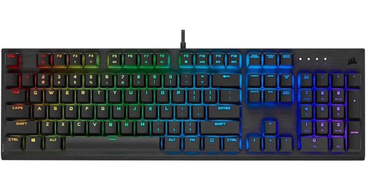 Corsair K60 RGB PRO Full-Sized Black Wired Mechanical Gaming Keyboard w ...