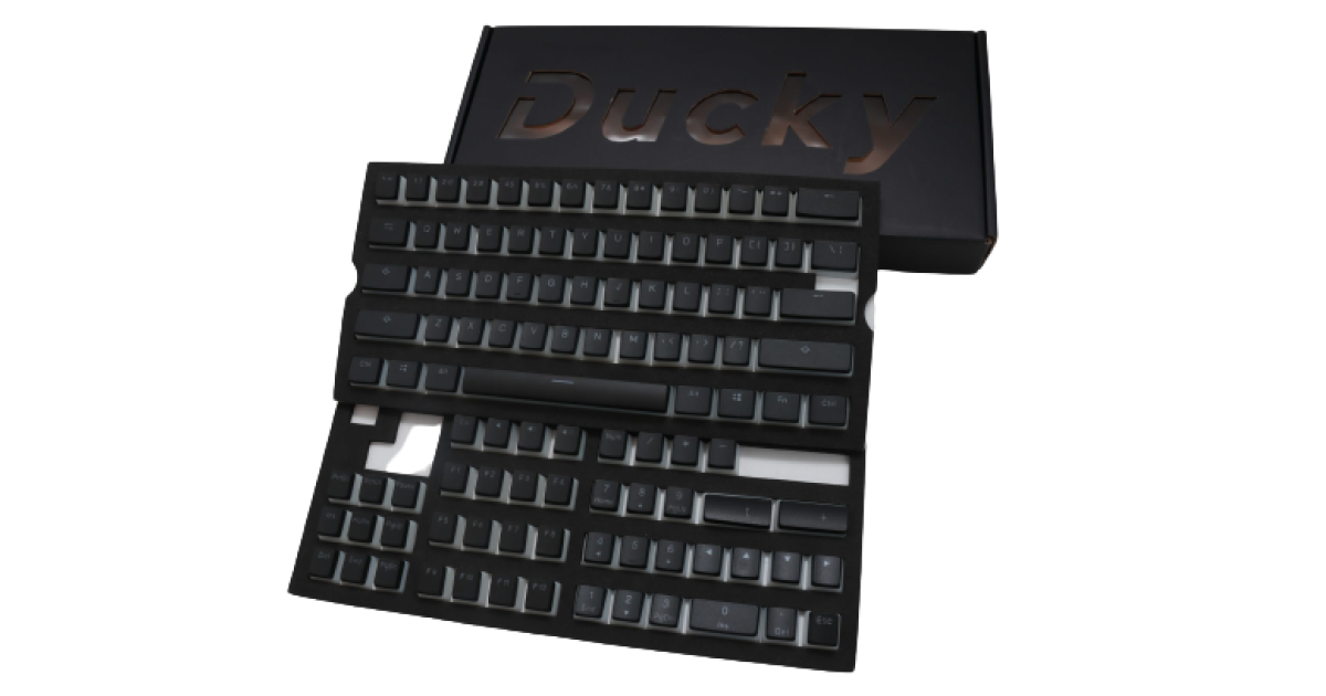 Ducky PBT Double-Shot Pudding Keycaps Classic Black & White Color Theme ...