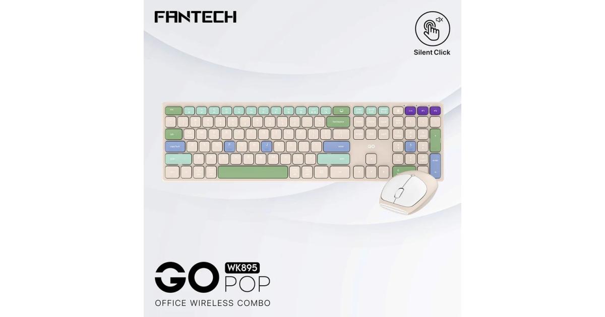 Fantech GO POP WK895 Kit Office Combo 2in1 Wireless Dual Mode (2.4GHz & BT), Silent Switches ...