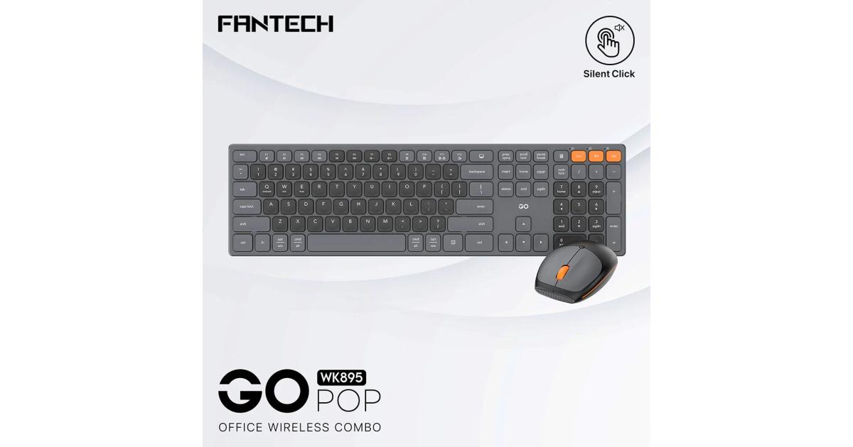 Fantech GO POP WK895 Kit Office Combo 2in1 Wireless Dual Mode (2.4GHz & BT), Silent Switches ...