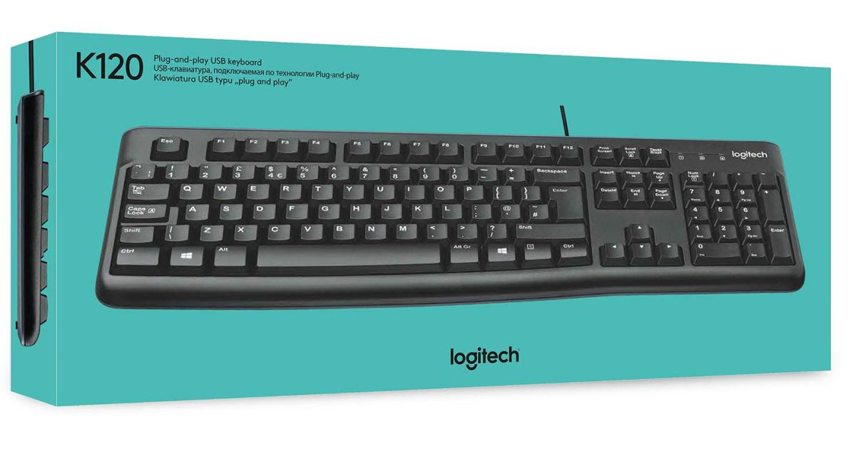 Logitech K120 Durable & Spill-Resistant Comfortable & FULL-SIZE USB ...