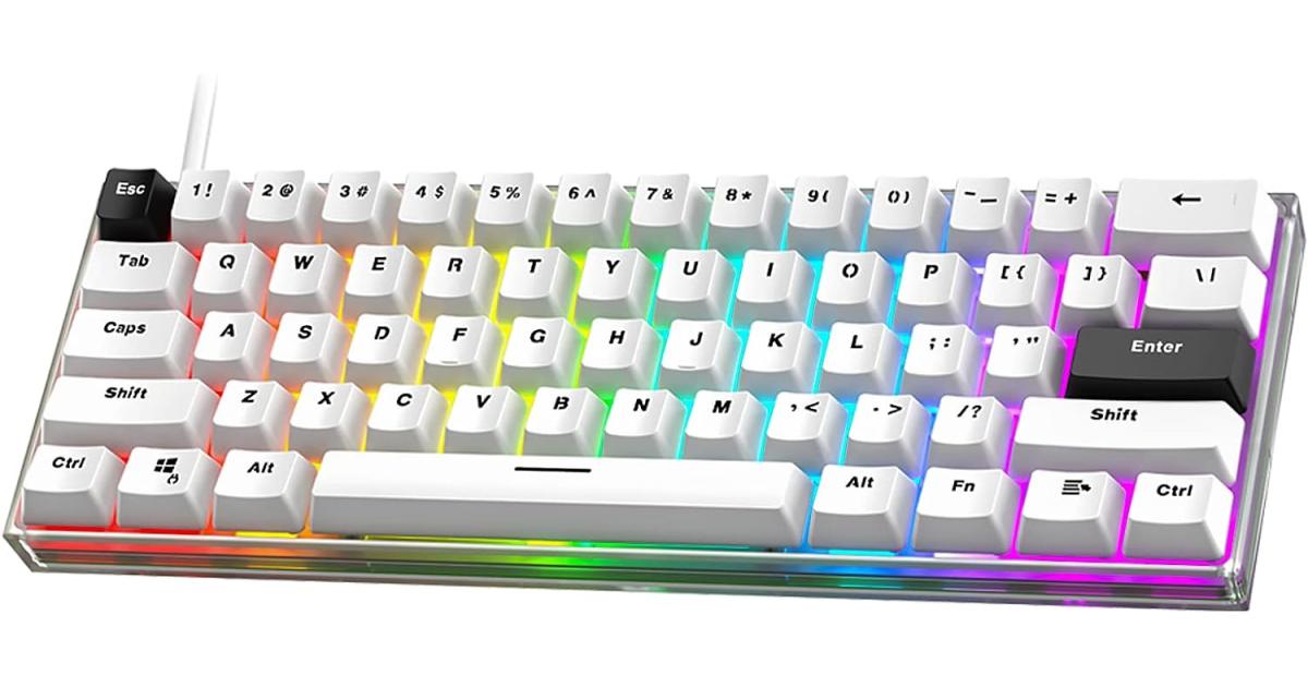 FANTECH MAXFIT61 MK857 FROST WIRED RGB 60% Modular Mechanical Gaming ...