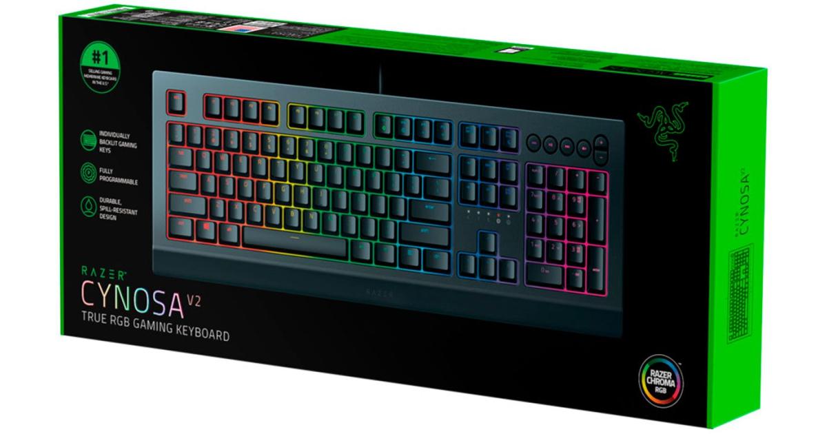 Razer Cynosa V2 Chroma RGB Membrane Wired Spill Resistant Gaming ...