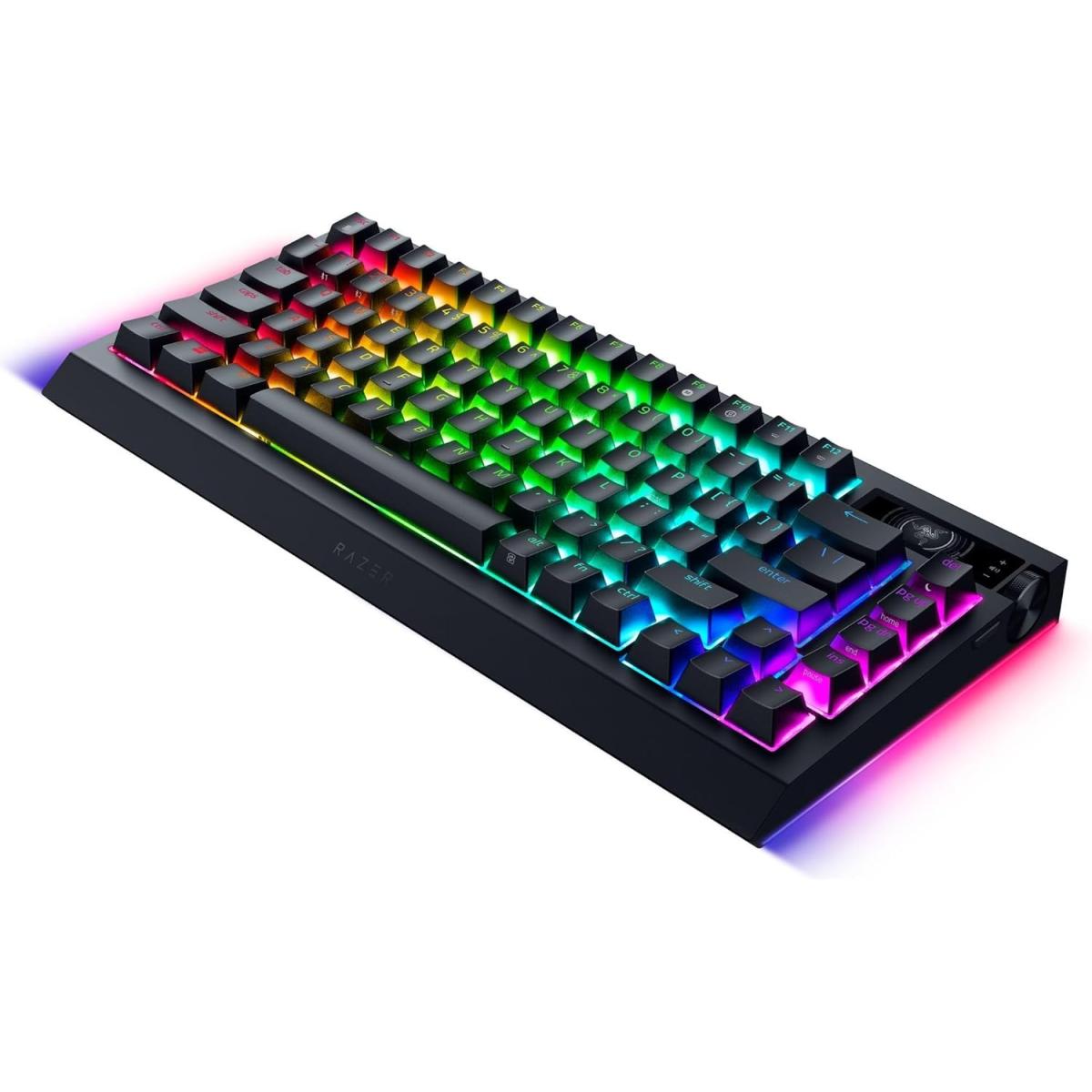 Razer BlackWidow V4 Pro 75% Wireless 2.4GHz + BT5.1 (Orange Tactile Switches / Black) Chroma RGB ...