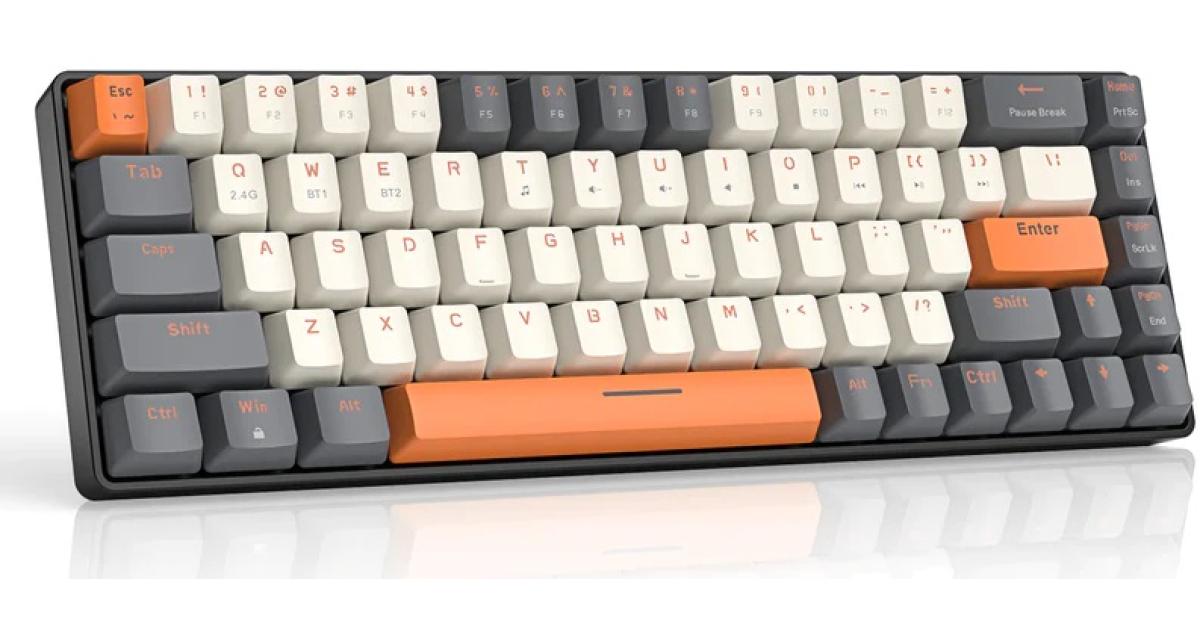 ZIYOULANG K68 Wireless (Dual Mode 2.4GHz + Bluetooth 5.0) 60% Compact Modular Mechanical Gaming ...