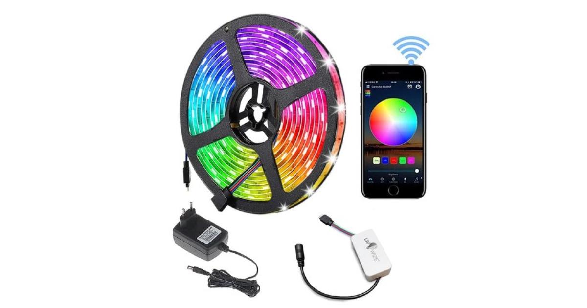 Samrt RGB Multicolor Led Strip Light, With Wifi Adapter & Remote ...
