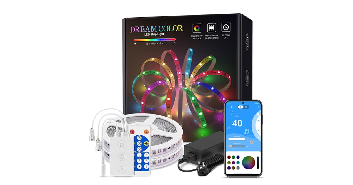 Smart Addresssable RGB Multicolor Led Strip Light, With Bluetooth Led ...