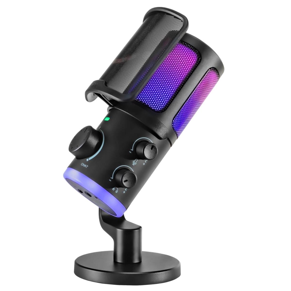 Fifine Ampligame A8 Usb Mic With Controllable Rgb, Live Monitoring, Input Dial, Pop Filter For ...