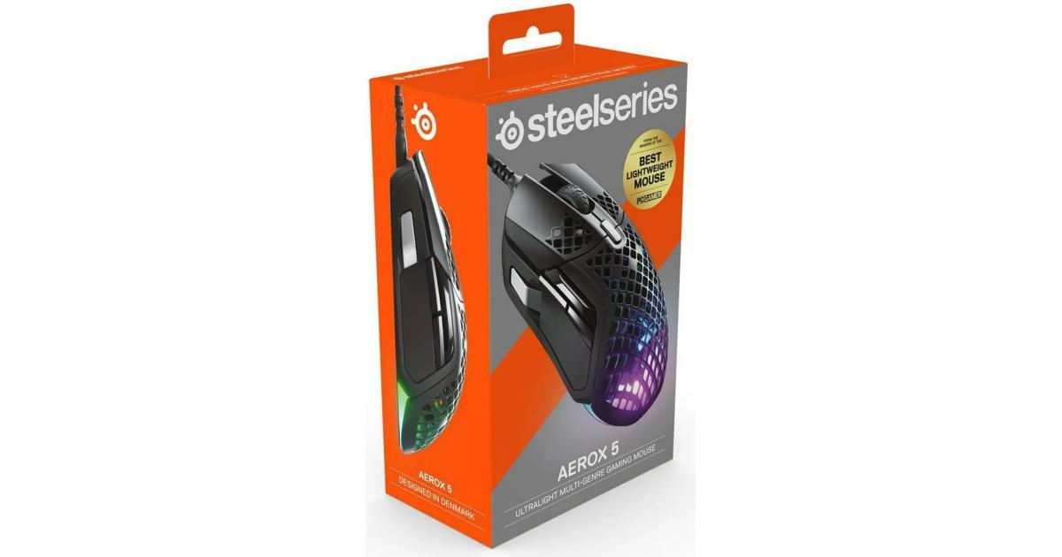 SteelSeries Aerox 5 Holey RGB TrueMove Air Optical Sensor Wired Gaming ...