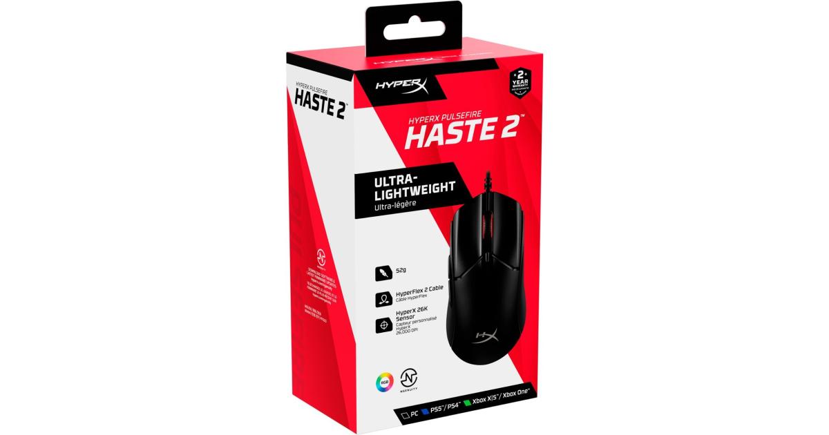 HyperX Pulsefire Haste 2 Wired Gaming Mouse Ultra-lightweight 53g, RGB ... HyperX Pulsefire Haste 2 Wired Gaming Mouse Ultra-lightweight 53g, RGB ...