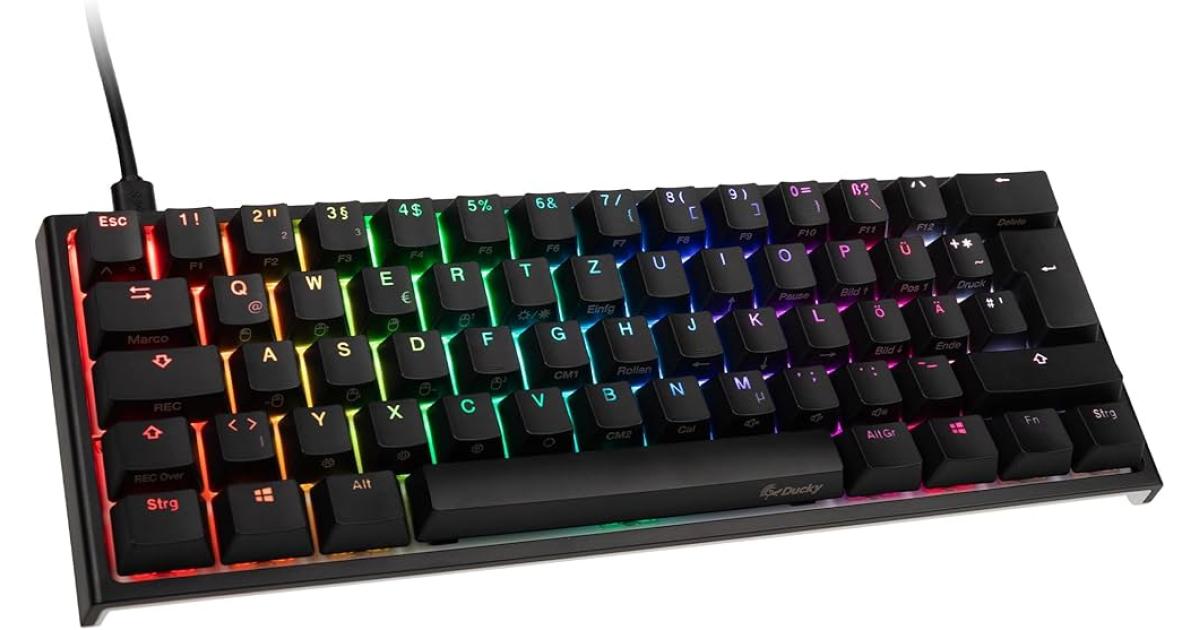 Ducky One 2 Mini 60% RGB (Cherry MX Blue) Double-Shot, Detachable USB ...