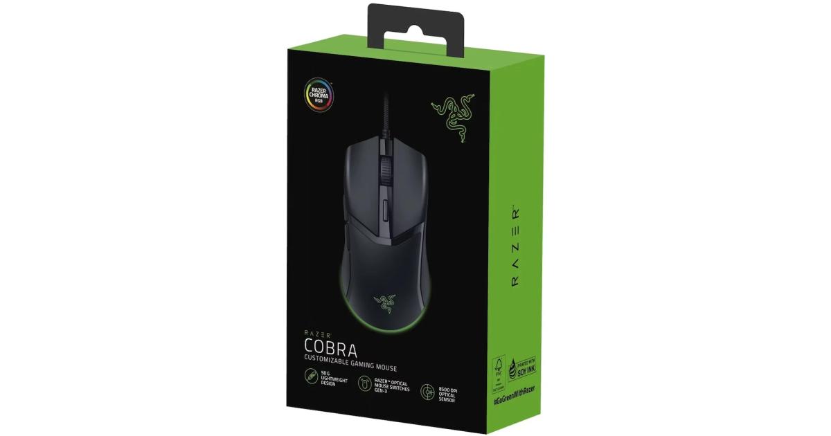 Razer Cobra Chroma RGB Lightweight Wired Gaming Mouse 58g Lightweight ...