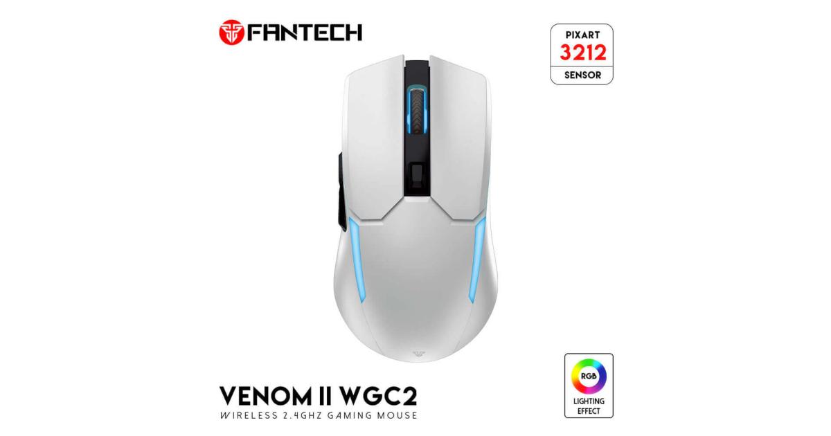FANTECH VENOM II WGC2 RGB (Vibe Edition White) 2.4GHz Wireless Gaming ...