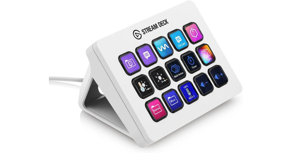 Corsair Elgato Stream Deck MK.2 (White) Studio Controller w/ 15 ...