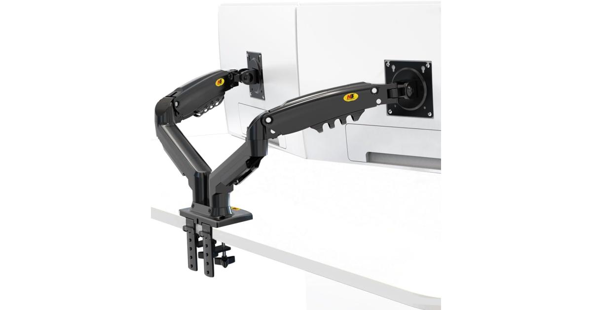 North Bayou (NB F160) Ergonomic Desk Mount Dual Monitor Arm, Up To 17 ...