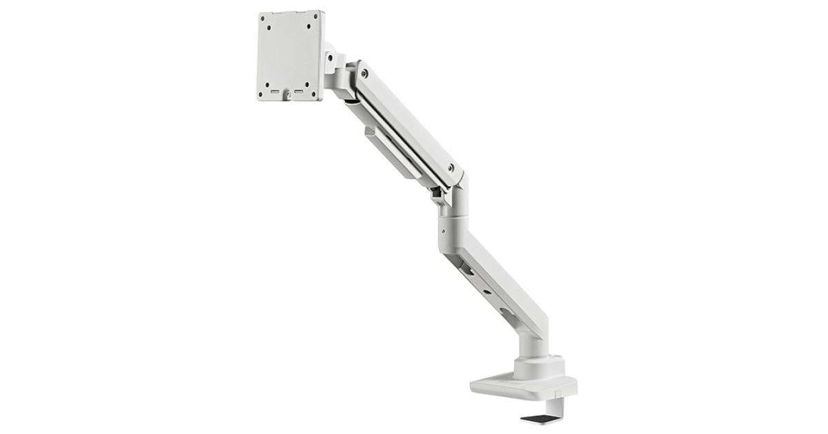 SilverStone ARM14 (White) Single Monitor Arm w/ Heavy-Duty Gas Spring ...