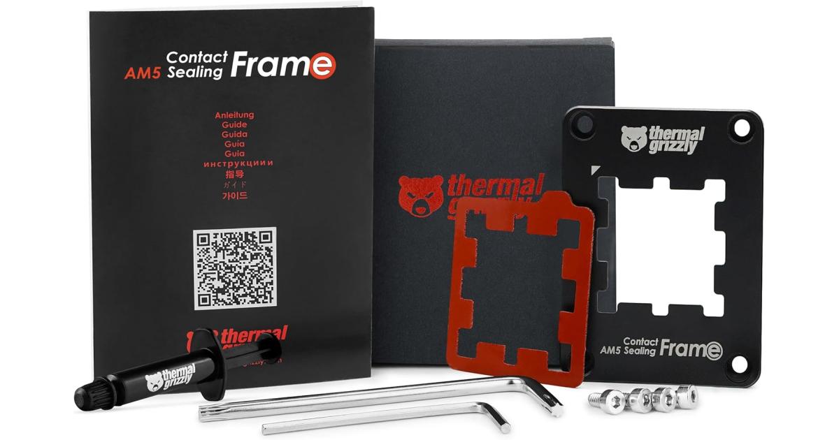 Thermal Grizzly AMD AM5 Aluminum Contact Sealing Frame CPU Socket ...