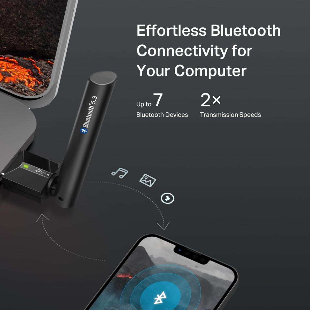 TP-Link USB Bluetooth Adapter for PC, Bluetooth 5.3 Long Range Receiver ...