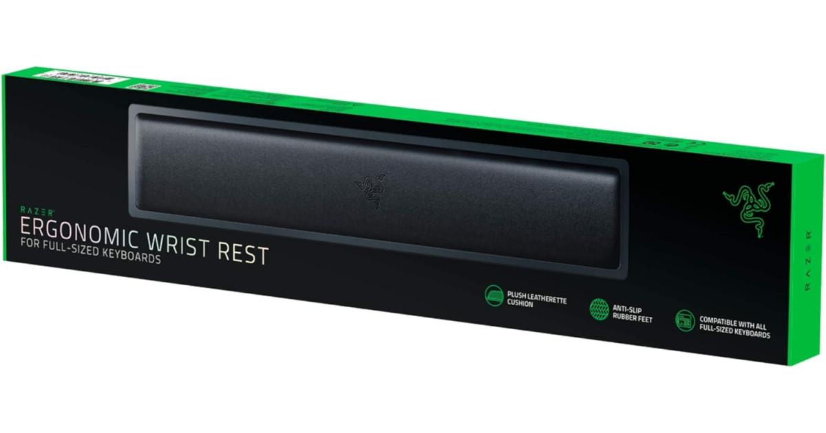 Razer Ergonomic Wrist Rest for Faux Leather Full-Sized Keyboards w ...