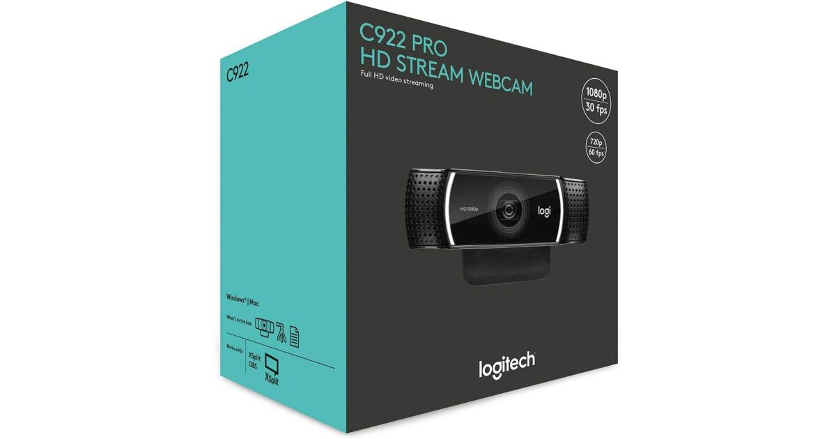 Logitech C922 Pro HD Stream Webcam, 1080p@30FPS, 720p@60FPS Camera for ...