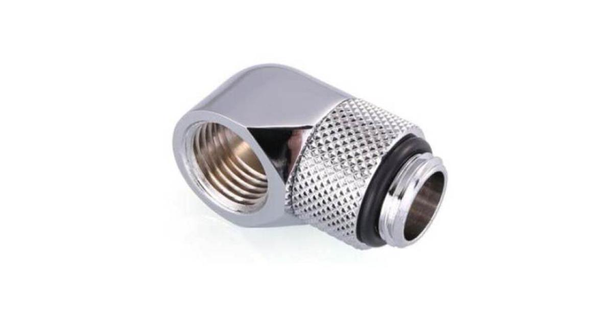 Bykski G 1/4in. Male to Female 90 Degree Rotary Elbow Fitting, Silver ...