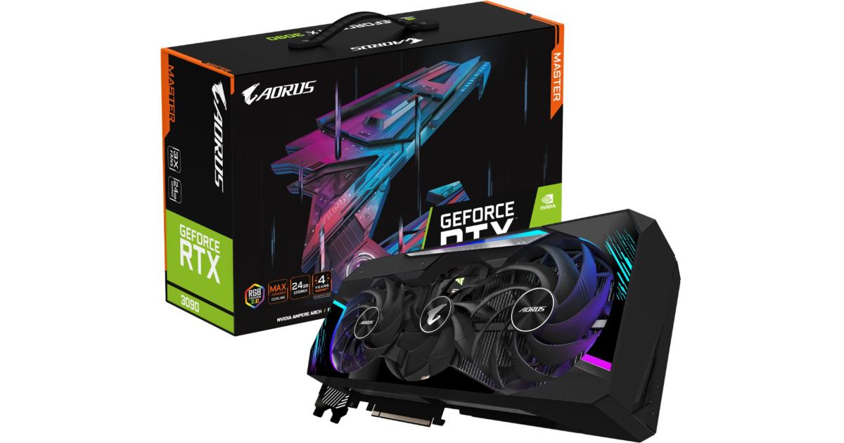 GIGABYTE AORUS GeForce RTX 3090 MASTER 24G GDDR6X - Graphics Card ...