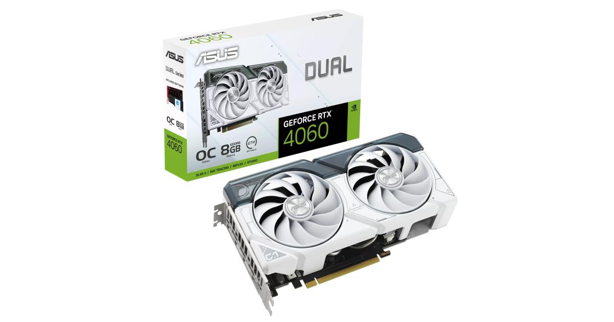 ASUS Dual GeForce RTX 4060 White OC Edition 8GB GDDR6 - Graphics Card ...