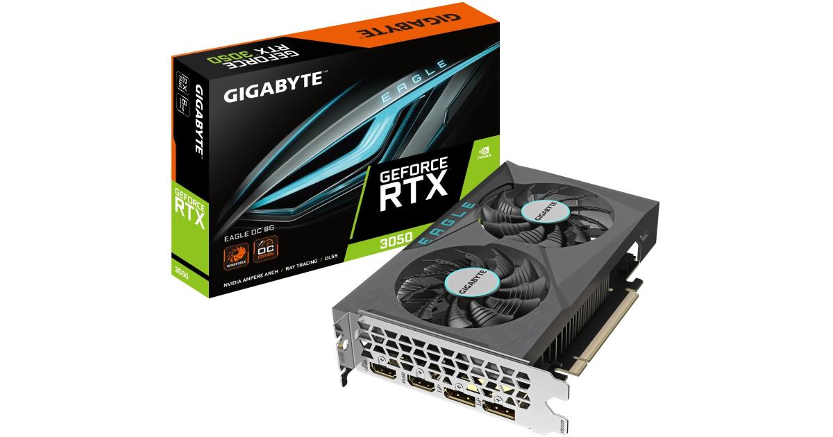 GIGABYTE GeForce RTX 3050 EAGLE OC 6GB GDDR6 - Graphics Card (No Power ...